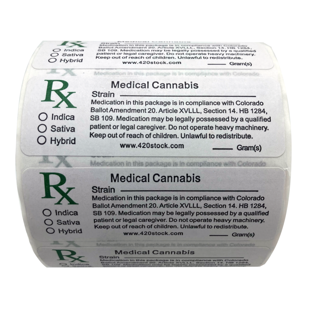 Medical Marijuana Labels for RX Cannabis - 420 Stock