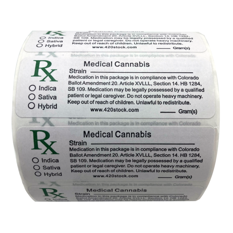Medical Marijuana Labels for RX Cannabis - 420 Stock